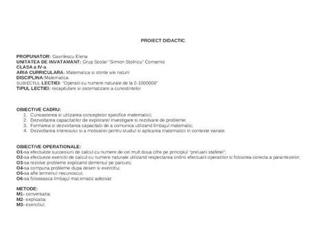 Doc 6 Proiect Didactic Matematica Dokumen Tips