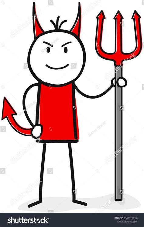 Stick Figure Devil Costume Stock Vector Royalty Free 1589121970
