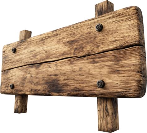 Rustic Wooden Sign Made Of Two Planks With Support Posts Perfect For