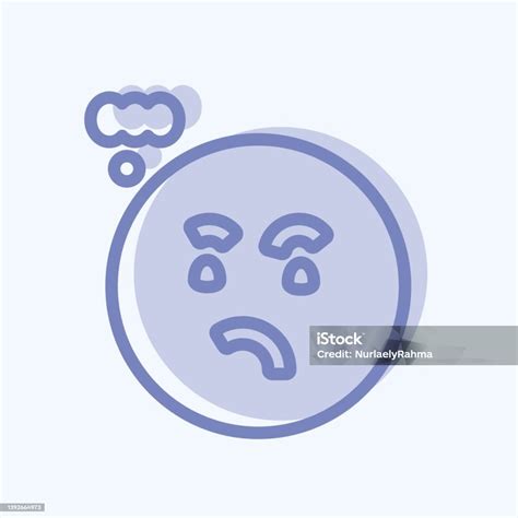 Icon Emoticon Thinking Suitable For Emoticon Symbol Two Tone Style