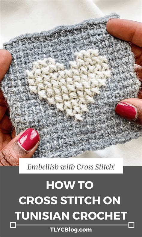 How To Cross Stitch On Tunisian Crochet Embroider The Afghan Stitch Artofit