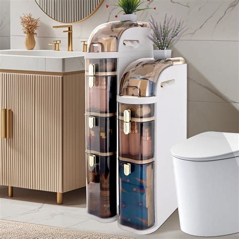 Slim Bathroom Storage Cabinet，waterproof Narrow Bathroom Storage Box
