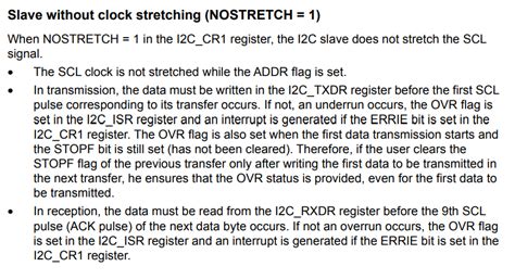 stm32 i2c slave without enabled clock stretching feature stack overflow