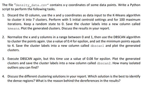 The File Densitydatacsv Contains X−y Coordinates