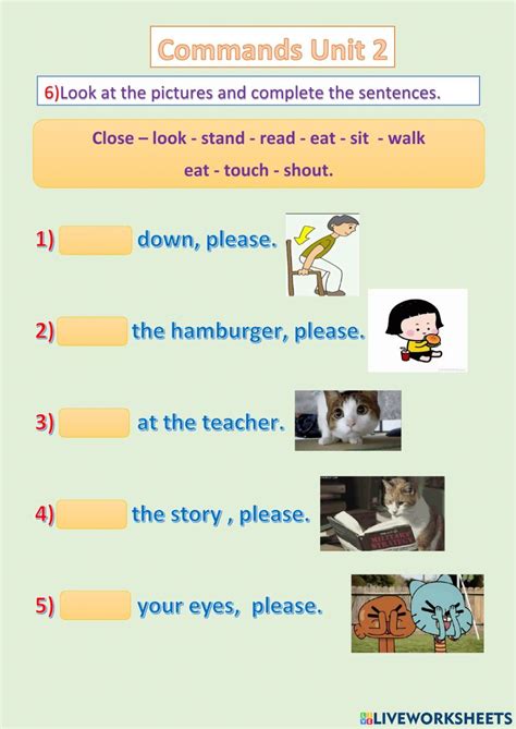 classroom commands ii 2nd grade worksheet classroom commands 2nd grade worksheets classroom