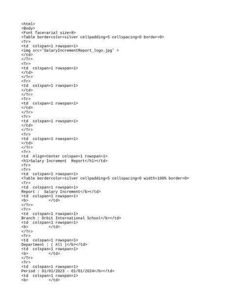 Salary Increment Report Pdf