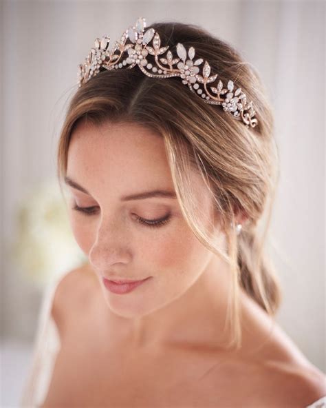 Opal And Crystal Bridal Tiara Opal Wedding Headpiece Crystal Opal Bridal Crown Wedding Tiara