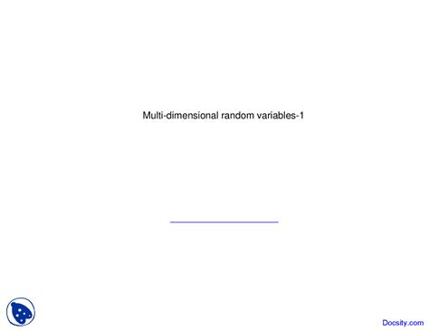 multi dimensional random variables stochastic structural dynamics lecture slides docsity