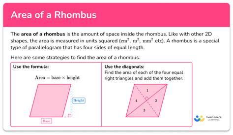 Area Of A Rhombus Formulae Examples And More