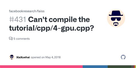 Cant Compile The Tutorial Cpp 4 Gpu Cpp · Issue 431 · Facebookresearch Faiss · Github