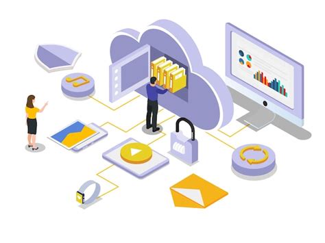 Premium Vector Cloud Computing Concept Data Center File Management