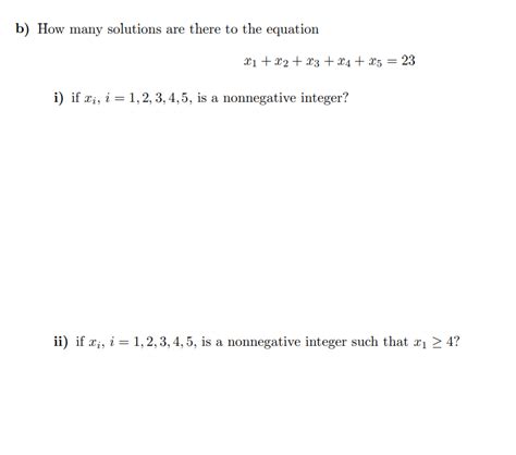Solved B How Many Solutions Are There To The Equation I If Chegg