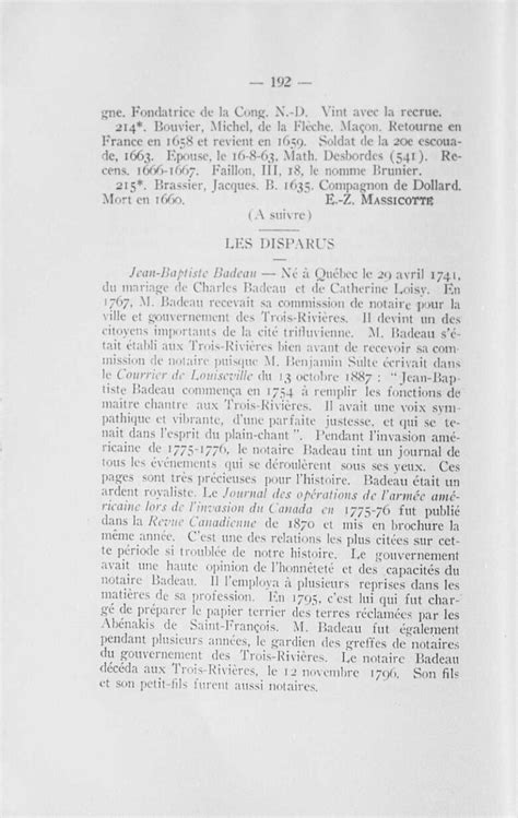 “les Disparus Jean Baptiste Badeau” Trois Rivières Numérique