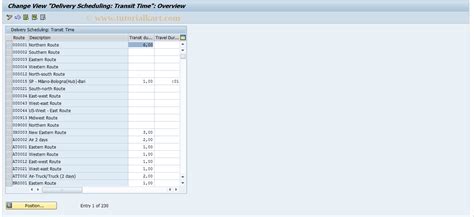 OVL SAP Tcode Maintain Transit Time OVL SAP Tcode Maintain Transit Time