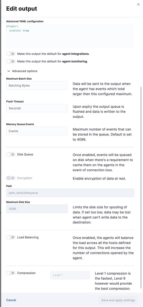 Fleet Add Option To Enable Disk Queue For Elastic Agent Shipper