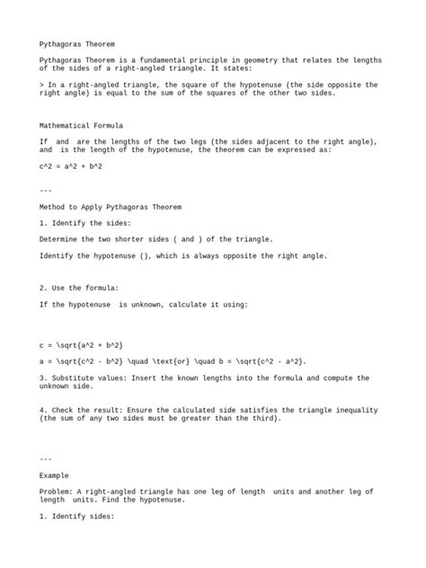 Pythagoras Theorem Pdf