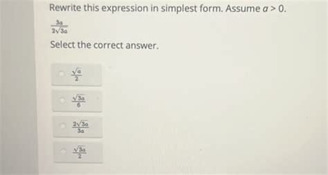 Rewrite This Expression In Simplest Form StudyX