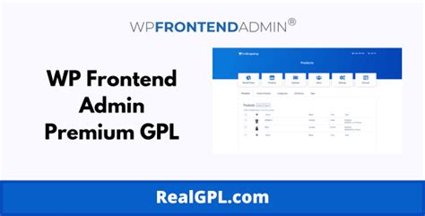 Wp Frontend Admin Premium Gpl V1225 Create Frontend Dashboards For