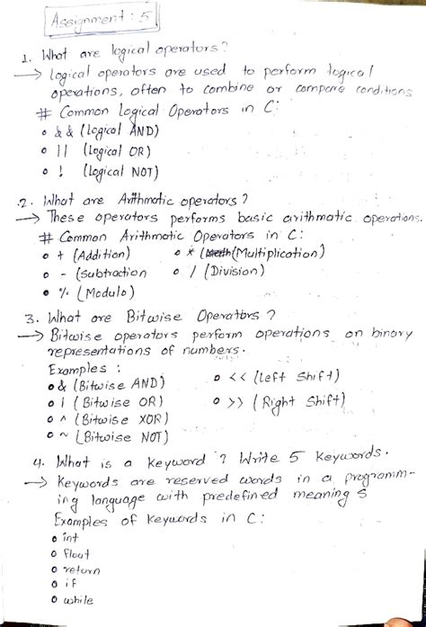 Pst Assignment 05 Tgh Assignment 5 1 What Are Logical Operators Logical Operators Are