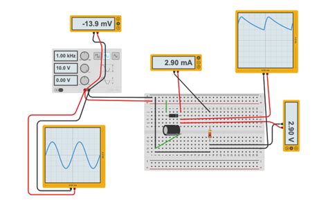 Circuit Design Half Wave Rectifier Tinkercad