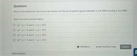 Solved Questionwhich Of The Following Is The Correct Set