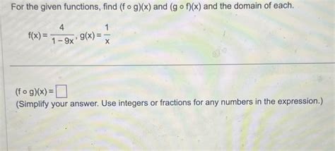 solved for the given functions find f g x ﻿and g f x