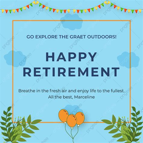 การ์ดอวยพรเกษียณอายุที่เรียบง่ายสร้างสรรค์ เทมเพลตดาวน์โหลดฟรีบน Pngtree