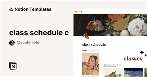 Class Schedule C Template By Soph Notion Marketplace