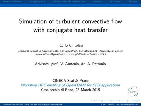 Pdf Simulation Of Turbulent Convective Flow With Conjugate Heat Transfer Dokumen Tips