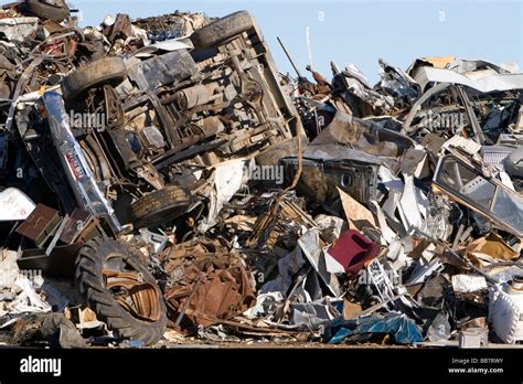 A Pile Of Scrap Metal Including A Junk Automobile At The Pacific Steel