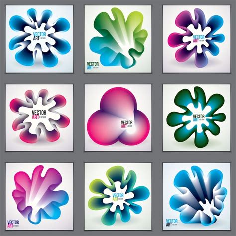 Premium Vector Vector Of Modern Abstract Shapes 3d Flower Shape