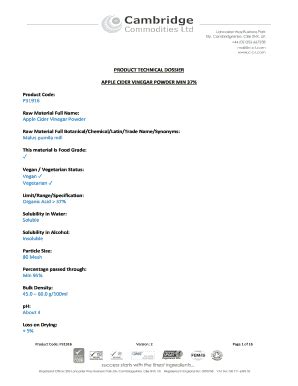 Raw Material Specification Template Fill And Sign Printable Template Online