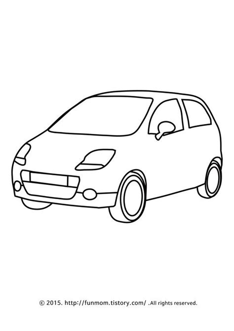쉬운 자동차색칠공부프린트 Car Coloring Page 공룡 색칠 공부 자동차 유아