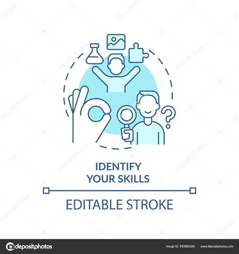 Editable Blue Identify Your Skills Icon Monochromatic Isolated Vector