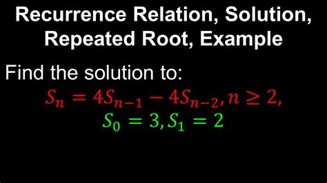 Fibonacci Recurrence Relation Solution Example Discrete Mathematics