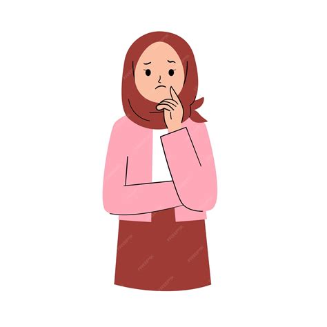 Premium Vector Confused Muslim Woman