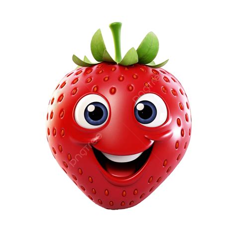 Cute Happy Strawberry Character Ai Generated Strawberry Fruit