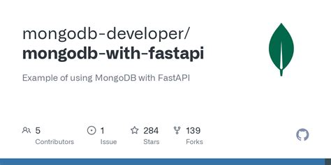 github mongodb developer mongodb with fastapi example of using mongodb with fastapi
