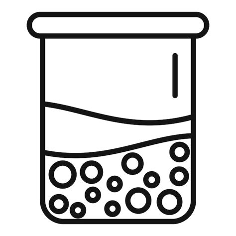 Premium Vector Chemical Flask Bubbling With Liquid Icon Thin Line Vector Illustration