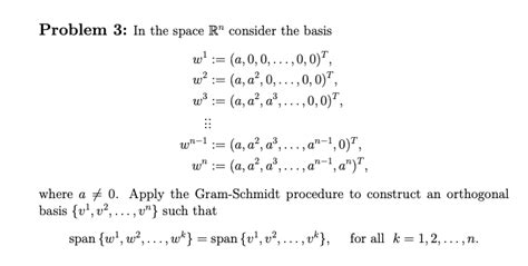 Problem In The Space Rn Consider The Basis Chegg