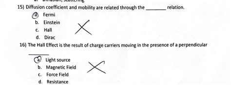 Solved 15 Diffusion Coefficient And Mobility Are Related