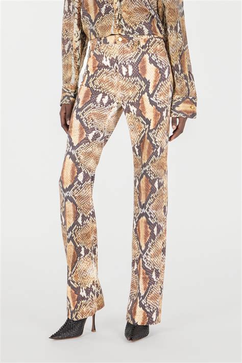 Python Print Denim In Brown For Women Roberto Cavalli®