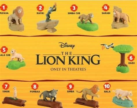 2019 Mcdonalds The Lion King Happy Meal Toys Choose Your Character