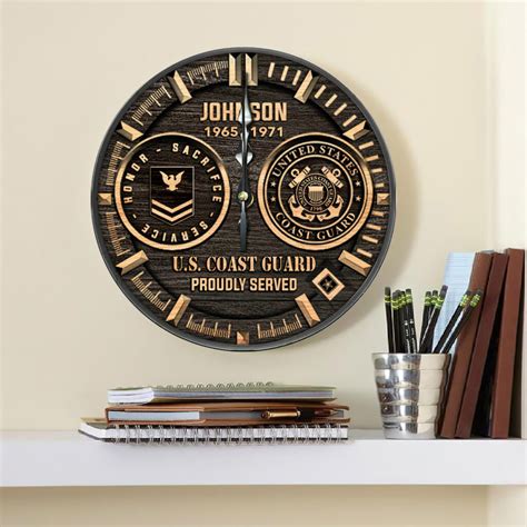 Us Coast Guard Clock 12in Proud Us Veteran