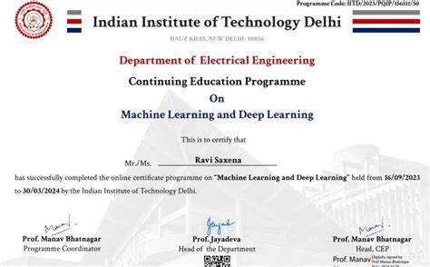 Ravi Saxena On Linkedin Machinelearning Deeplearning Ai Iitdelhi
