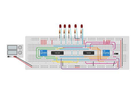Circuit Design Composite Adder Subtractor Tinkercad