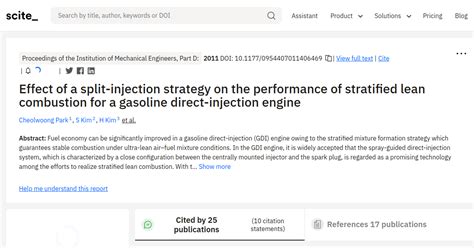 Citation Report Effect Of A Split Injection Strategy On The Performance Of Stratified Lean