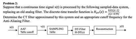 solved problem 2 suppose that a continuous time signal x t is
