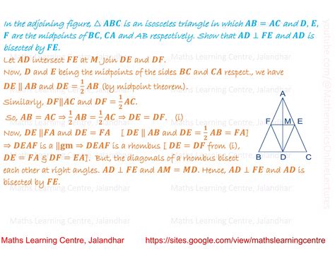 Class 9 Chapter 8 Quadrilaterals Midpoint Theorem And Intercept Theorem Lecture 4 Pdf