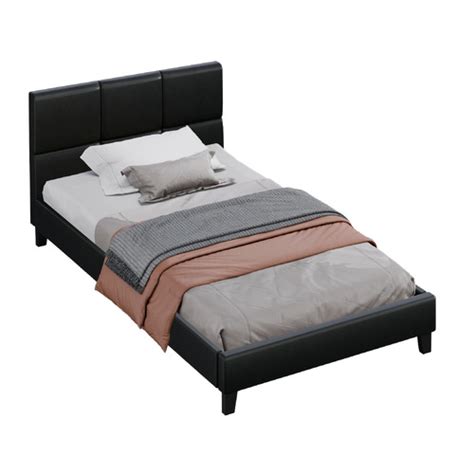 Hoxtonroom Black Cassandra Faux Leather Bed Frame Temple And Webster